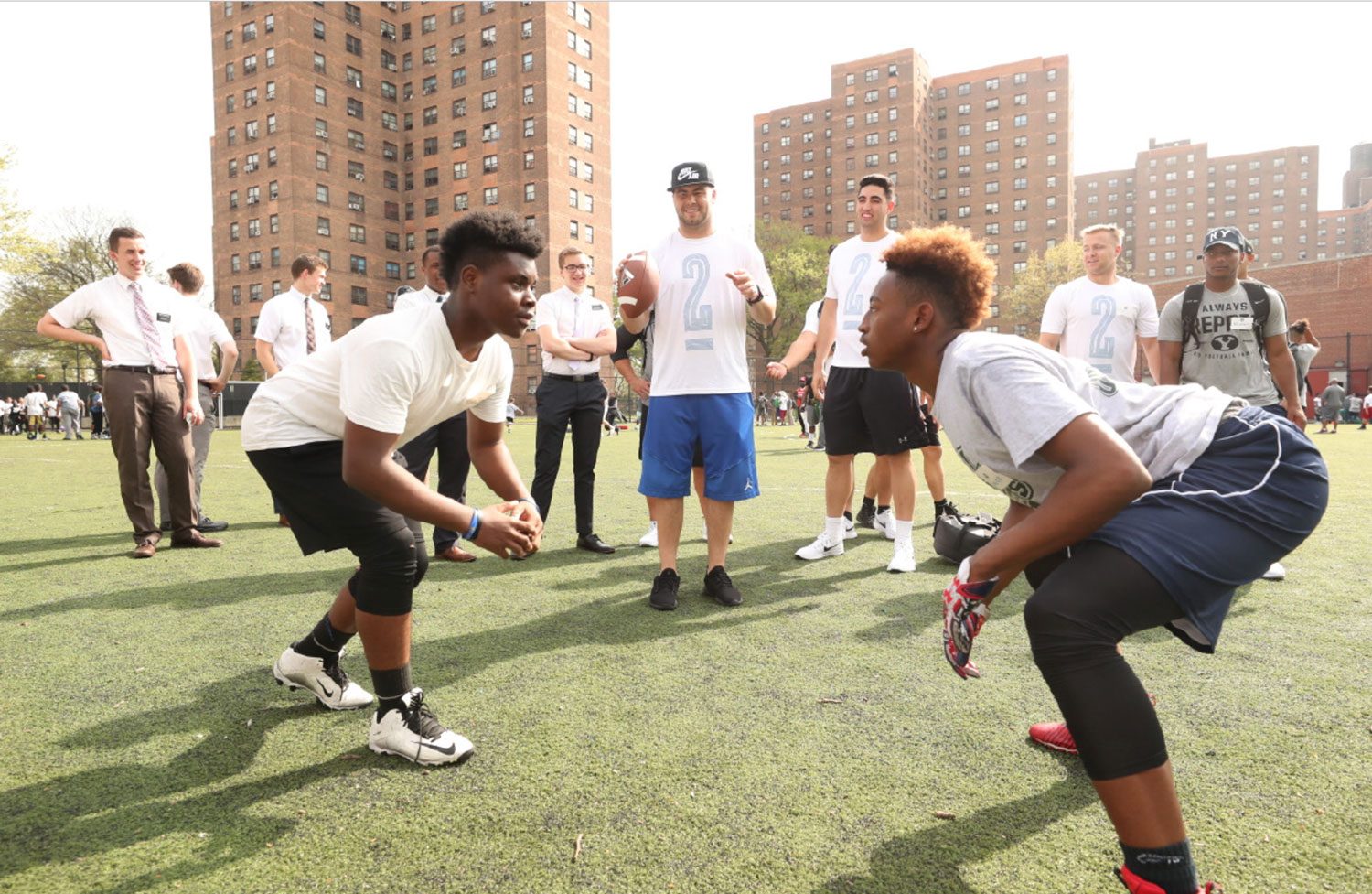 BYU Football Players Mentor Harlem Jets Youth Team in Off-Season