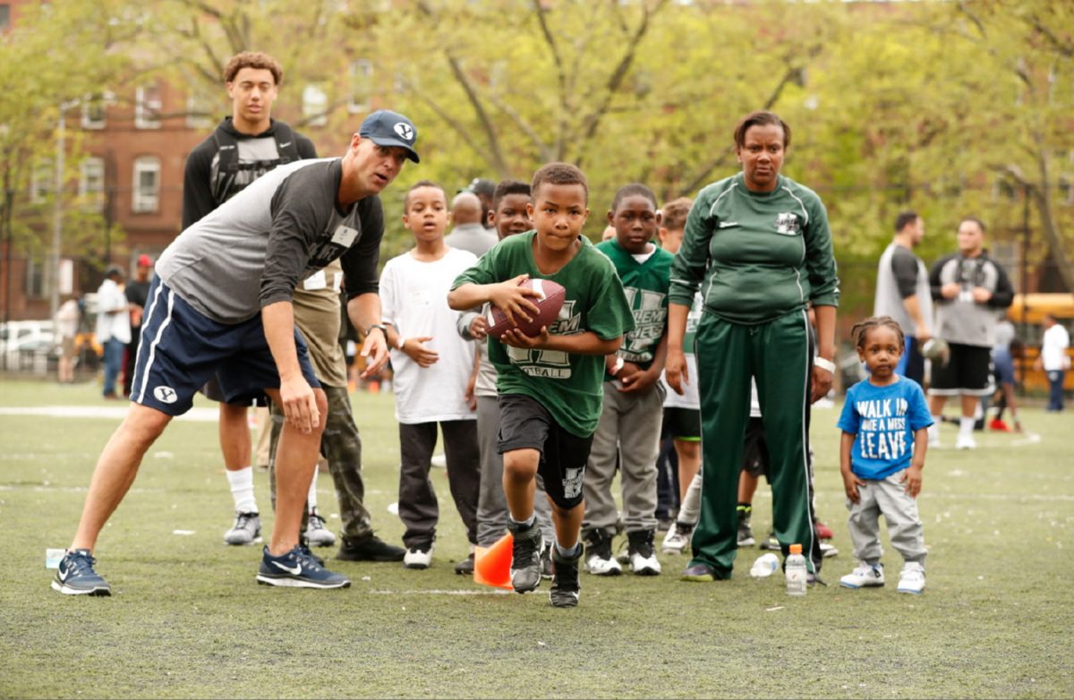 BYU Football Players Mentor Harlem Jets Youth Team in Off-Season