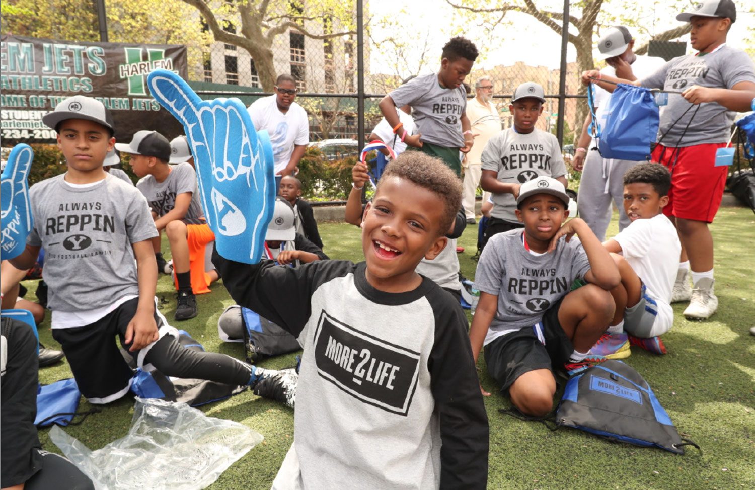 BYU Football Players Mentor Harlem Jets Youth Team in Off-Season